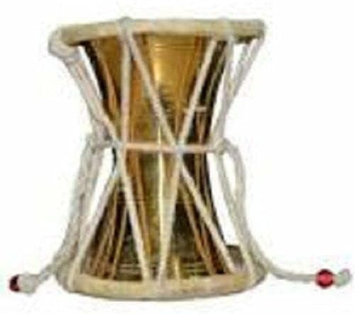 3 INCH BRASS DAMRU (LORD SHIVA) HAND PERCUSSION MUSICAL INSTRUMENT ...