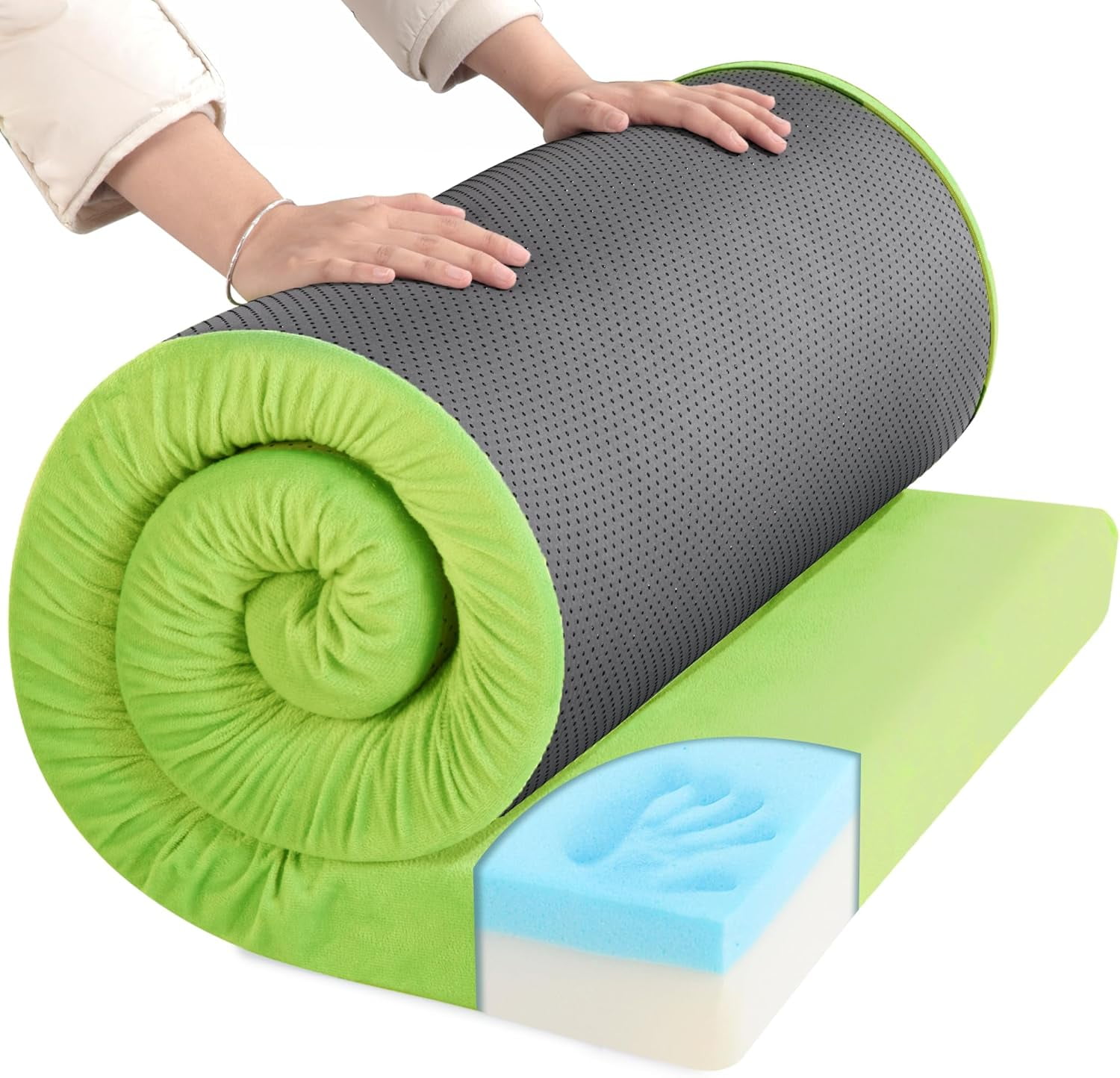 3 INCH Thick Waterproof Memory Foam Camping Mattress for Outdoor ...