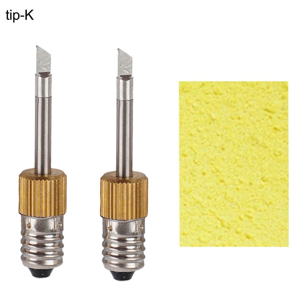 3 In 1 2Pcs Soldering Iron Tip + 1 Pc Sponge E10 Interface Welding Tips ...