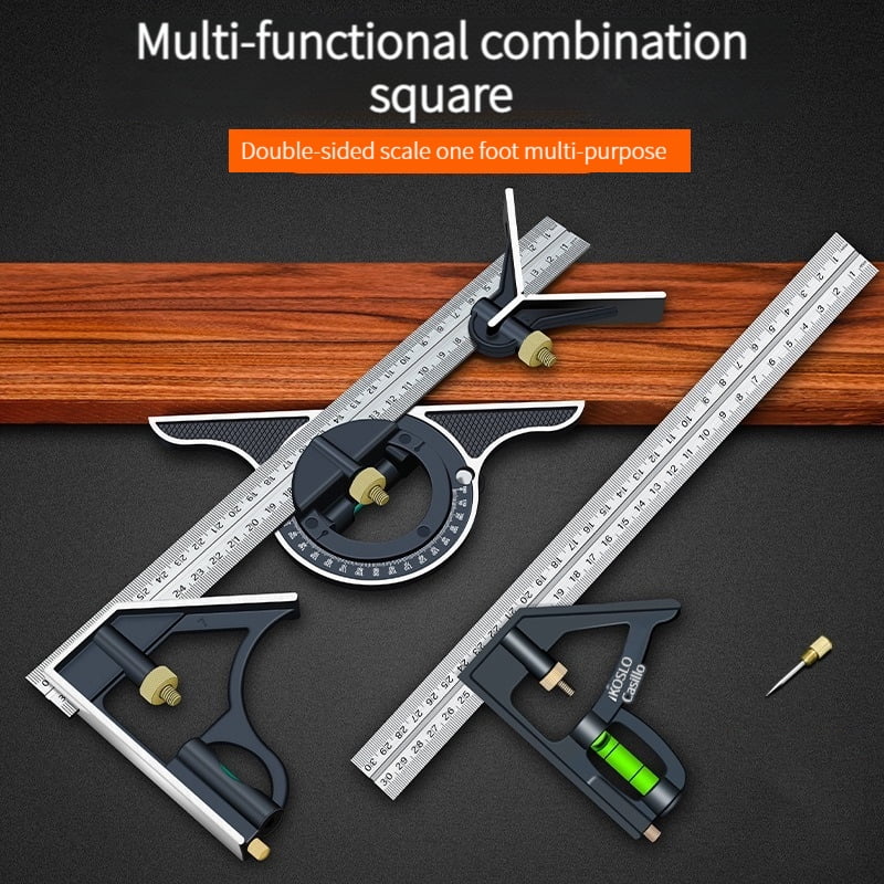 3 In 1 300mm Adjustable Measuring Ruler Multi Combination Square Angle ...