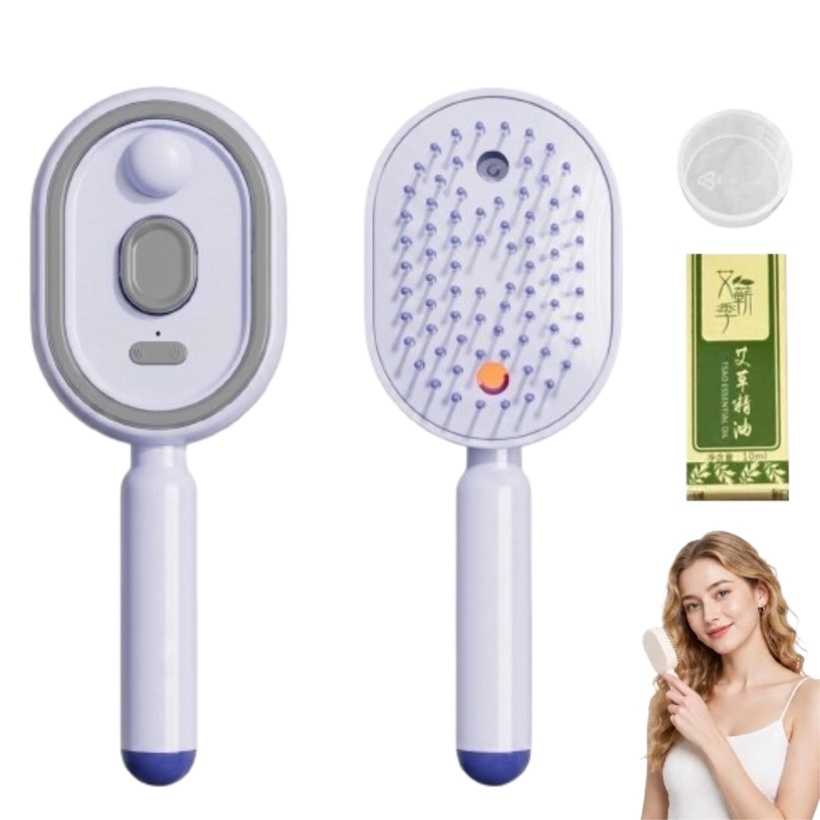3-In-1 Anti-Frizz Scalp Care Brush, Essential Oil Mist Spray Massage ...