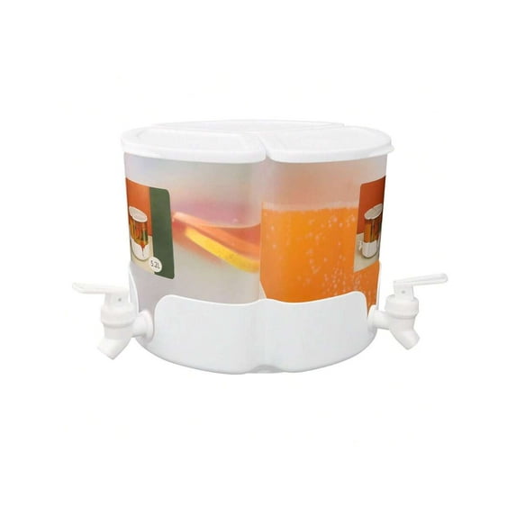 3-In-1 Beverage Dispenser, 5.2L/1.3Gal Clear PP Round Drink Dispensers ...
