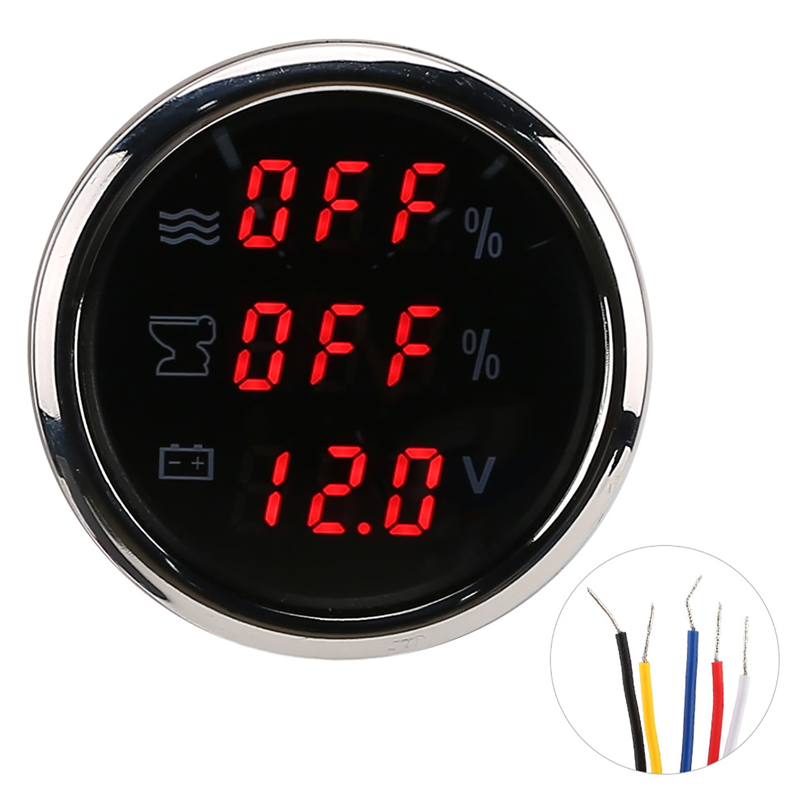 3-In-1 Boat Meter 52MM Water Level Gauge EU Standard Black Dial ...
