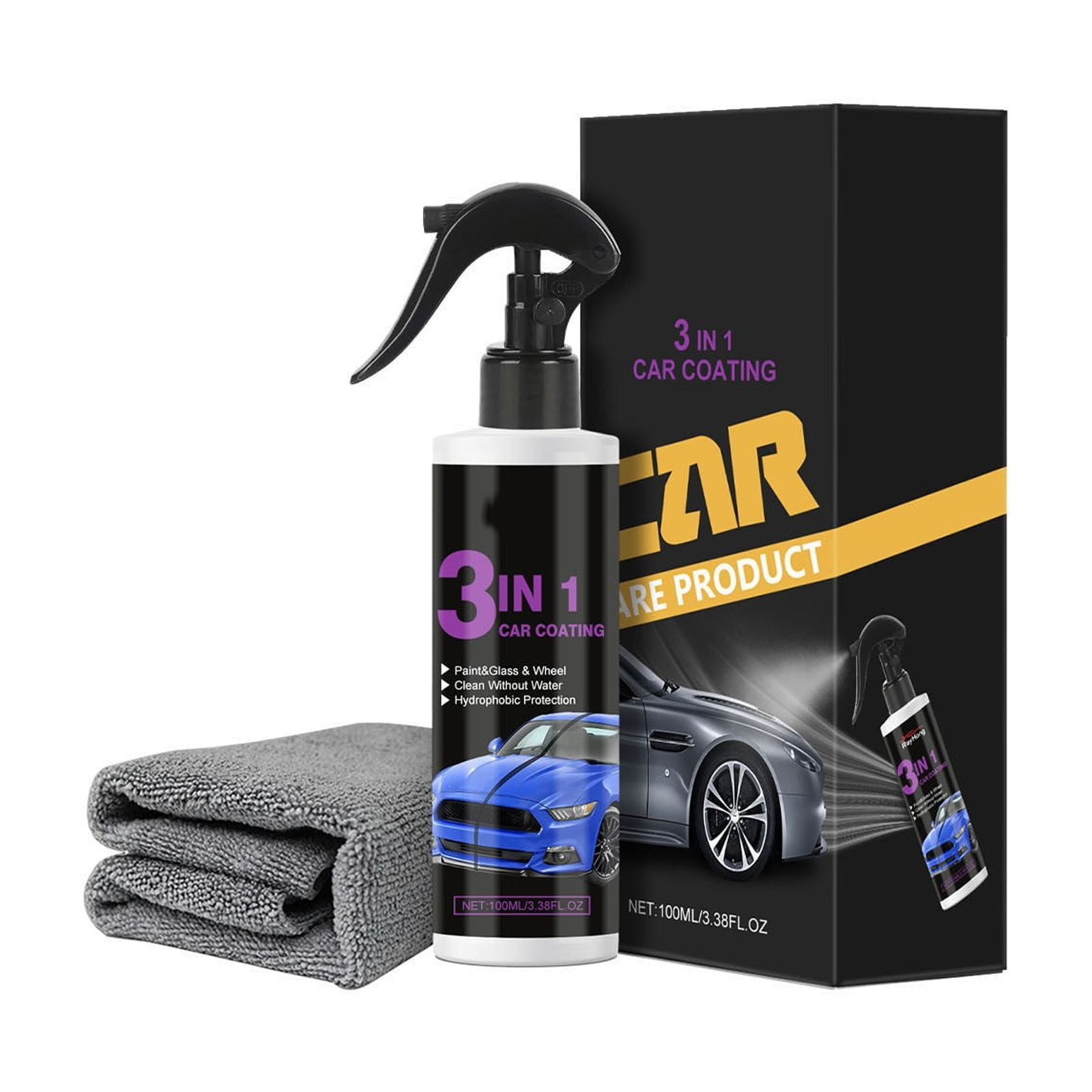 3 In 1 Car Paint Spray Cleaning Technology Car Shiny Rust Keep Gloss ...