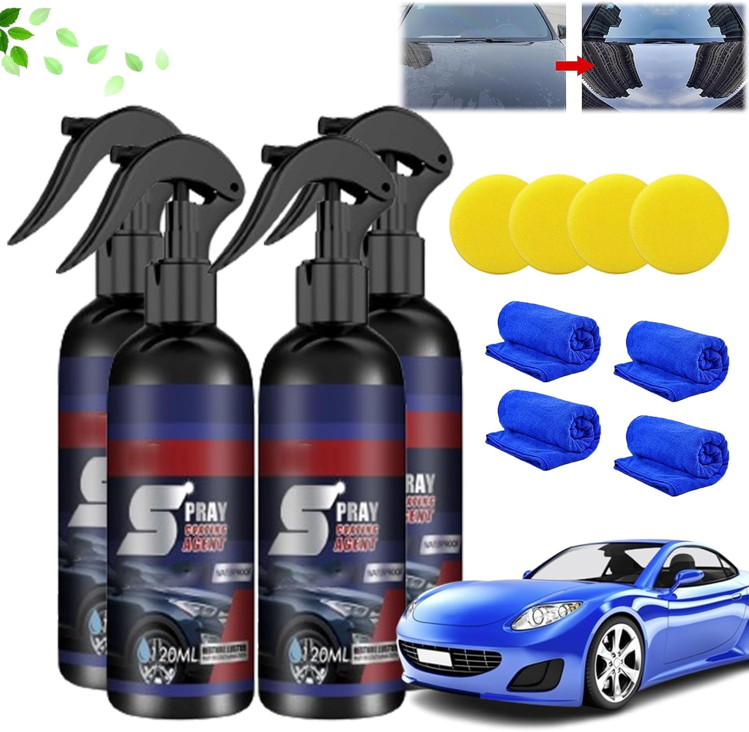 3 In 1 Ceramic Car Coating Spray, Festivalment Multi-Functional Coating ...