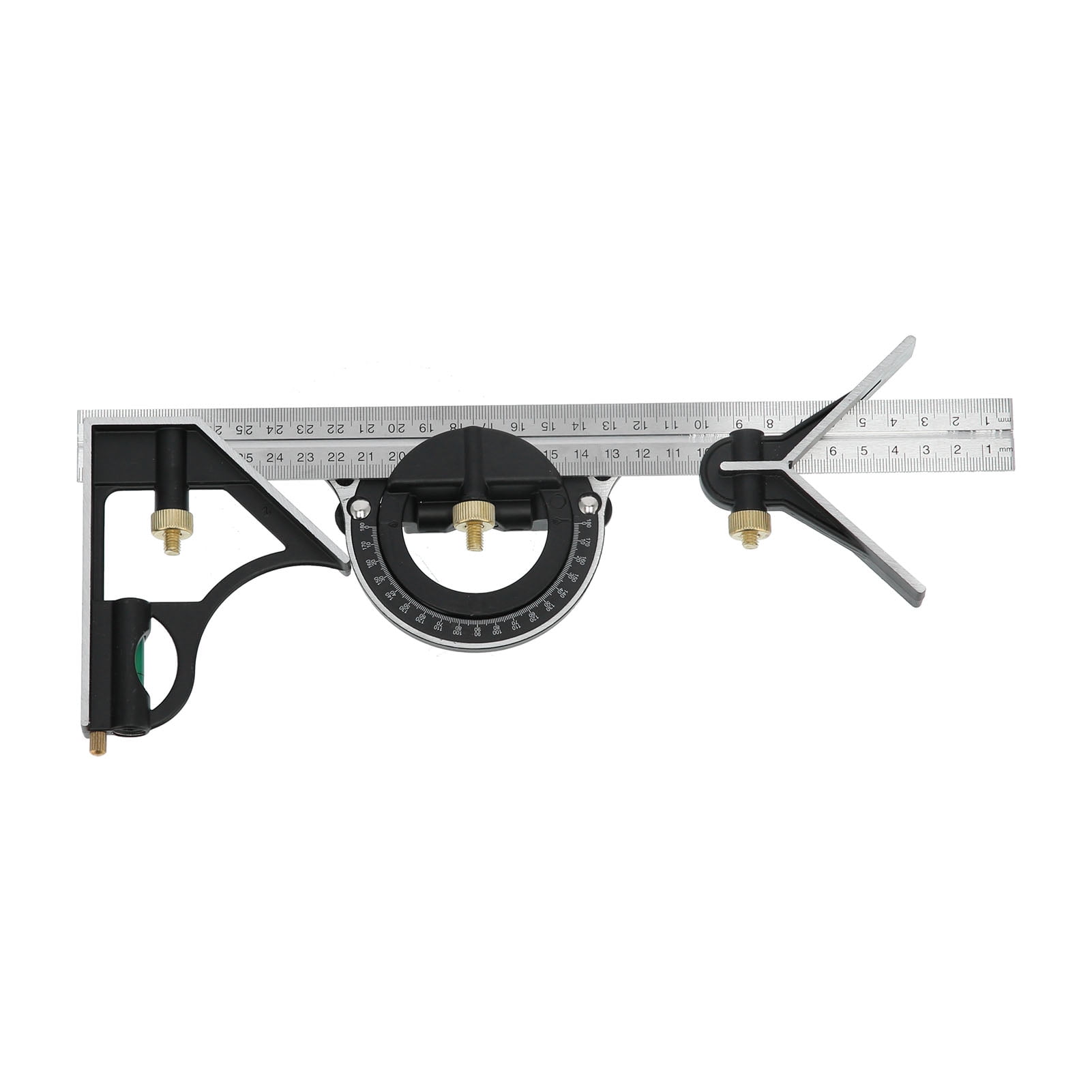 3-In-1 Combination Square Set with High-Accuracy Square and Angle Ruler ...