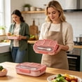 3-In-1 Compartment Bento Box, Microwave Safe Food Storage Container for ...