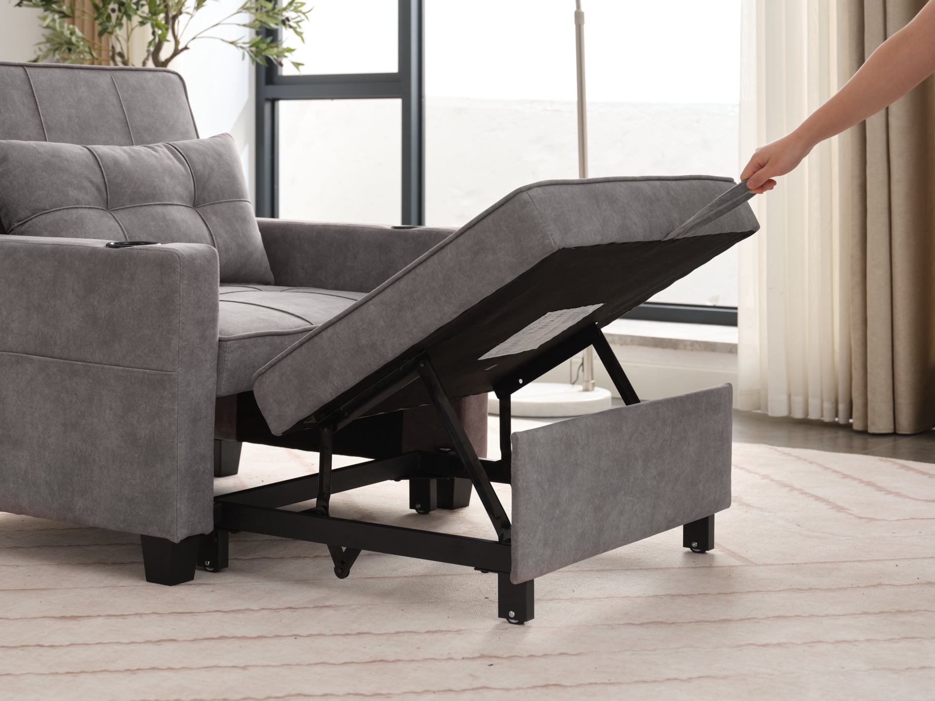 3-In-1 Convertible Chair Pull out Sleeper Sofa Bed,Single Sofa Chair ...