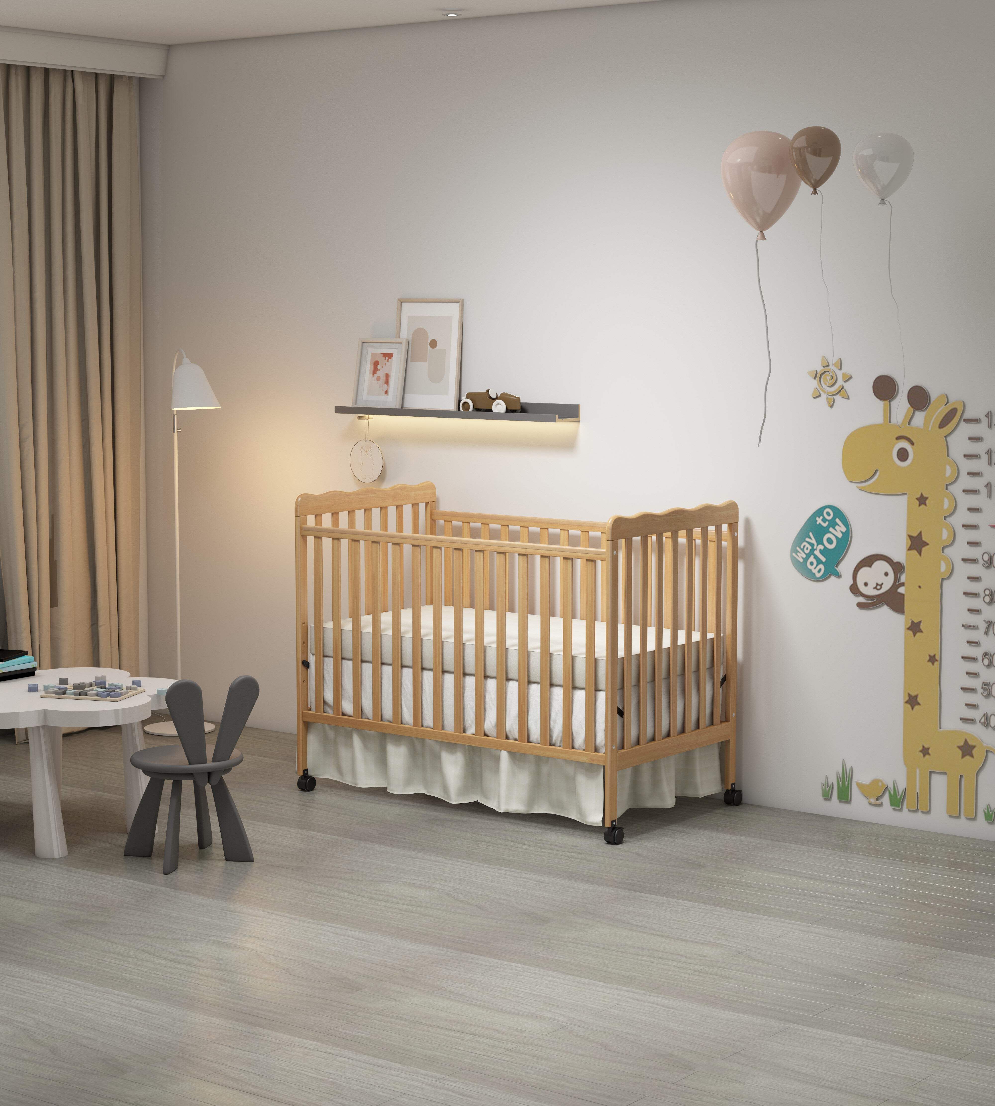 3 In 1 Convertible Crib In Natural, Made Of Sustainable Pinewood, Non ...