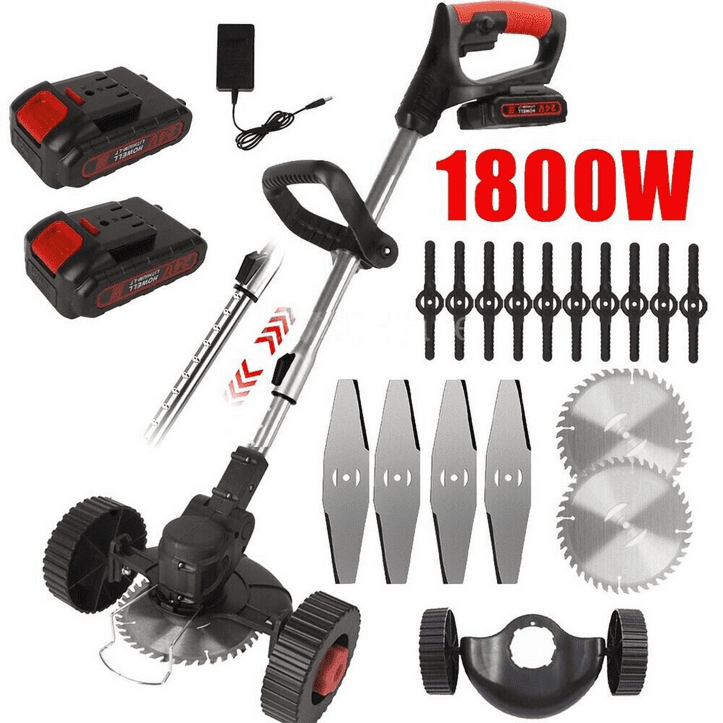 Cordless Weed Wacker Brush Cutter Battery Powered Electric Weed Eater ...