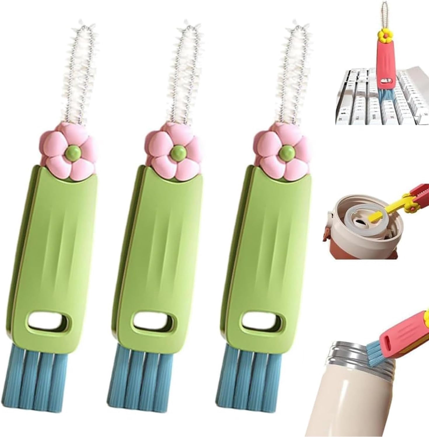 3 In 1 Cup Lid Gap Cleaning Brush Set Multifunction Tool for Tumblers ...