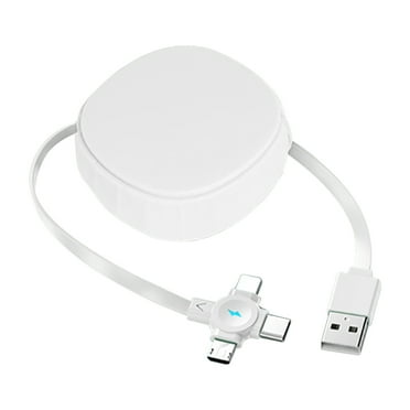 Firsting 3 in 1 Fast Charging Cable Retractable Charger Cord USB Type C ...