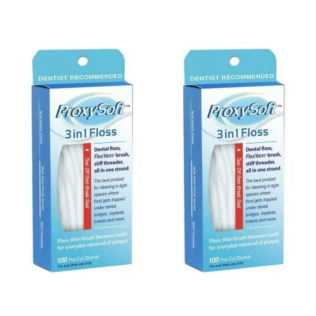 3-In-1 Dental Floss For Optimal Teeth Flossing"- 2 Packs Pre-Cut Ortho ...