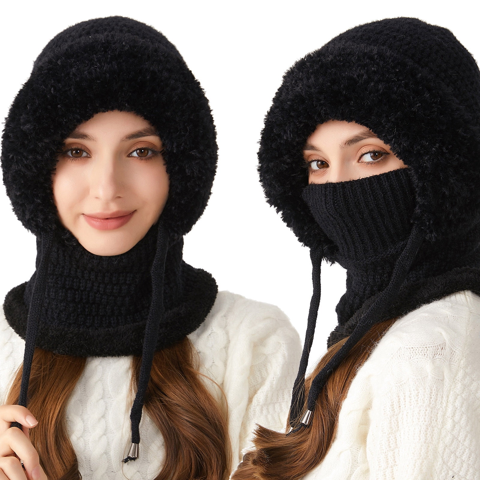 3-In-1 Fleece Lined Winter Balaclava Hat with Scarf & Face Mask ...