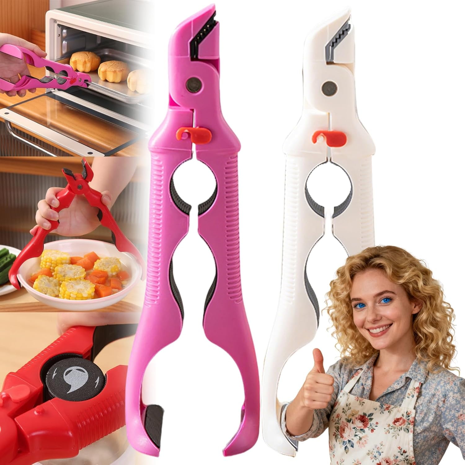 3-In-1 Hot Plate Gripper, Hot Plate Gripper & Jar Opener Gripper, Multi ...