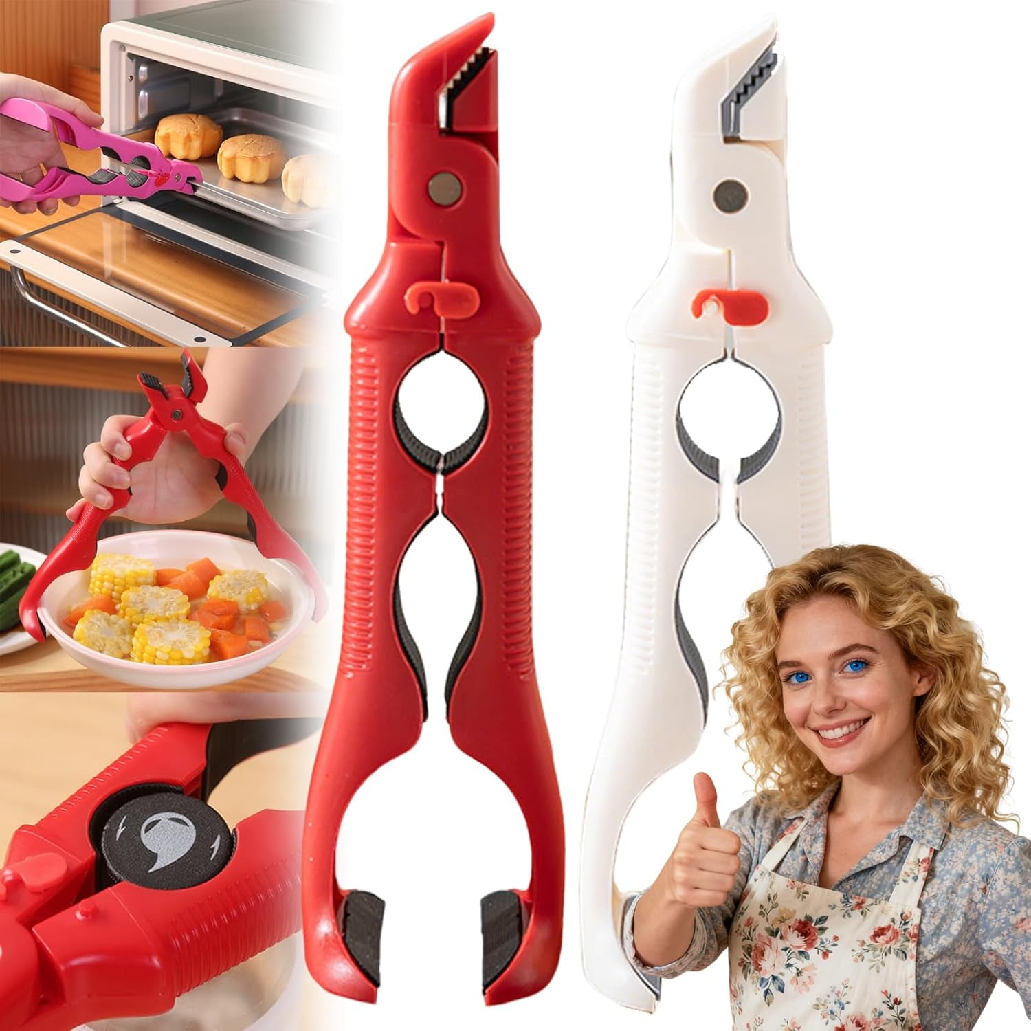 3-In-1 Hot Plate Gripper, Hot Plate Gripper & Jar Opener Gripper, Multi ...