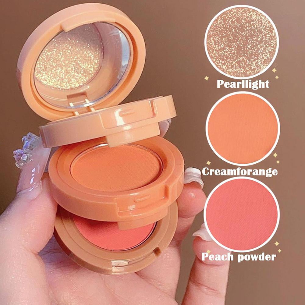 3 In 1 Matte Highlighter Blush Palette Highlight Powder Matte Blush ...