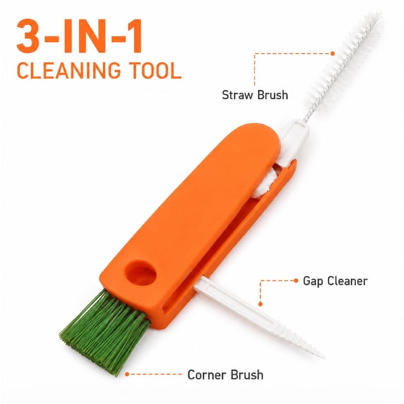 3 in 1 Mug Lid Cleaning Brush Set, Bottle and Cup Cover Cleaner for Lid ...