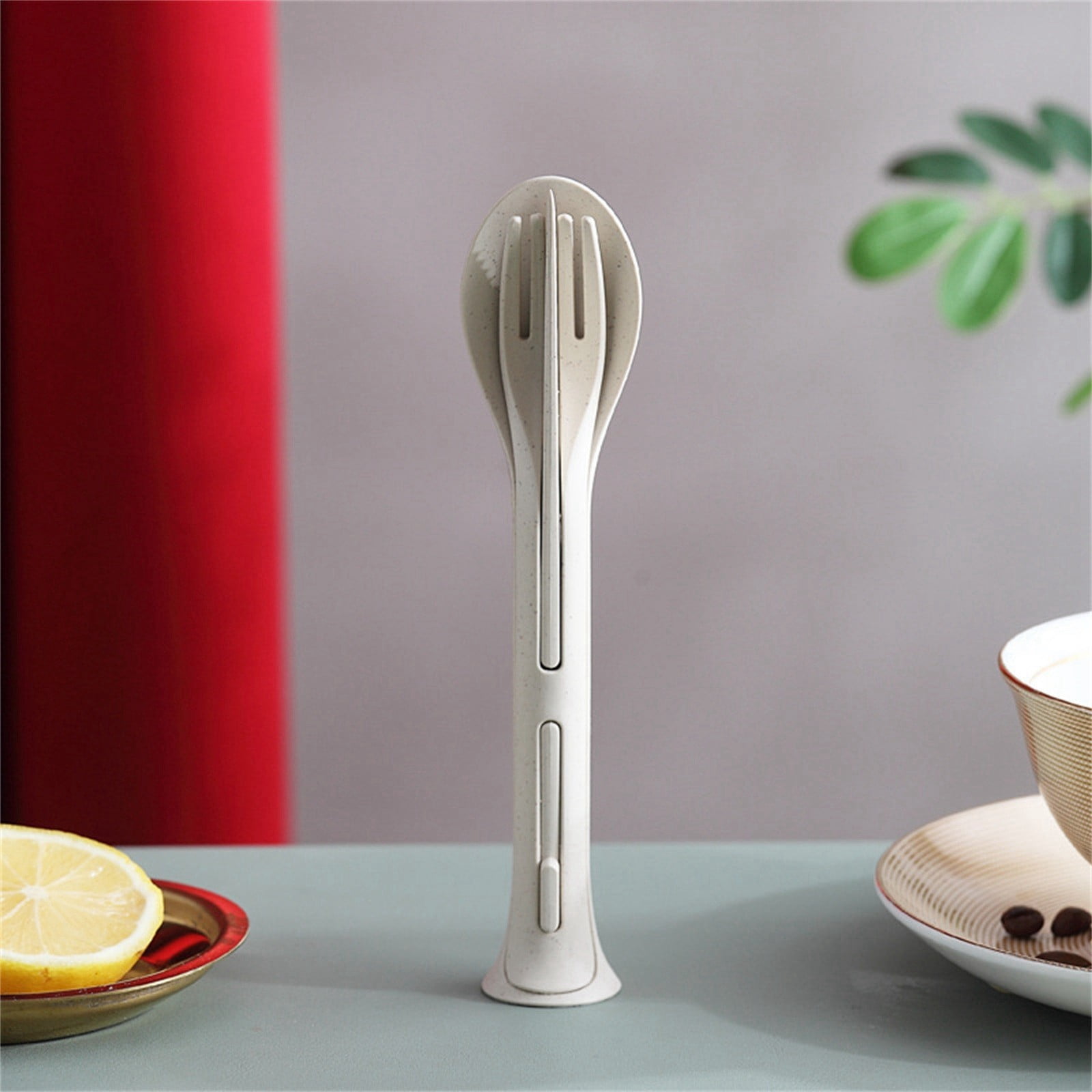3-In-1 Nordic Beige 3-Piece Cutlery Set Fork Knife Spoon - Multi ...