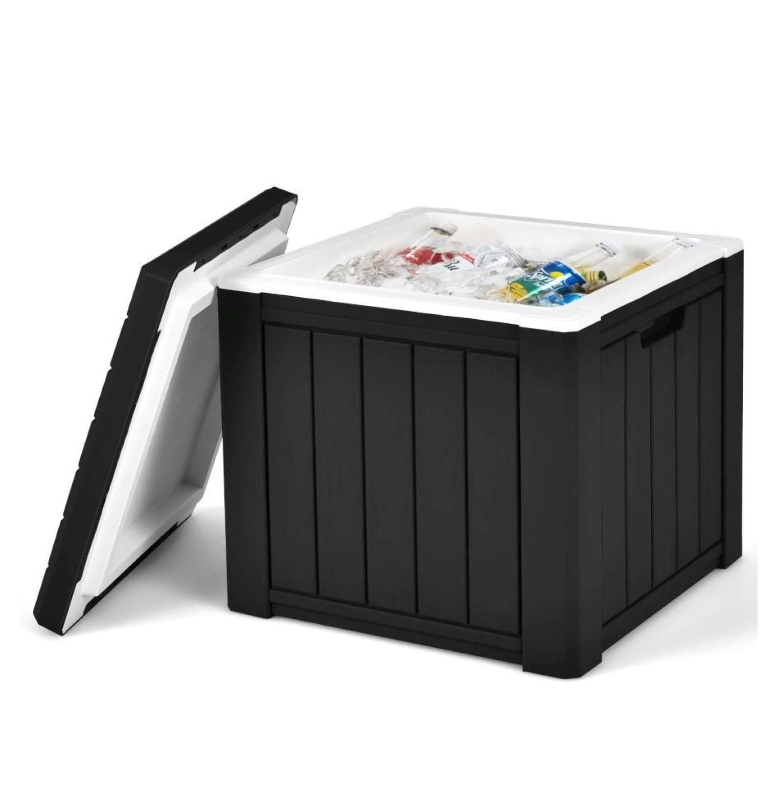 3-In-1 Patio 10 Gallon Cooler Box Table Stool Storage W/Handle ...