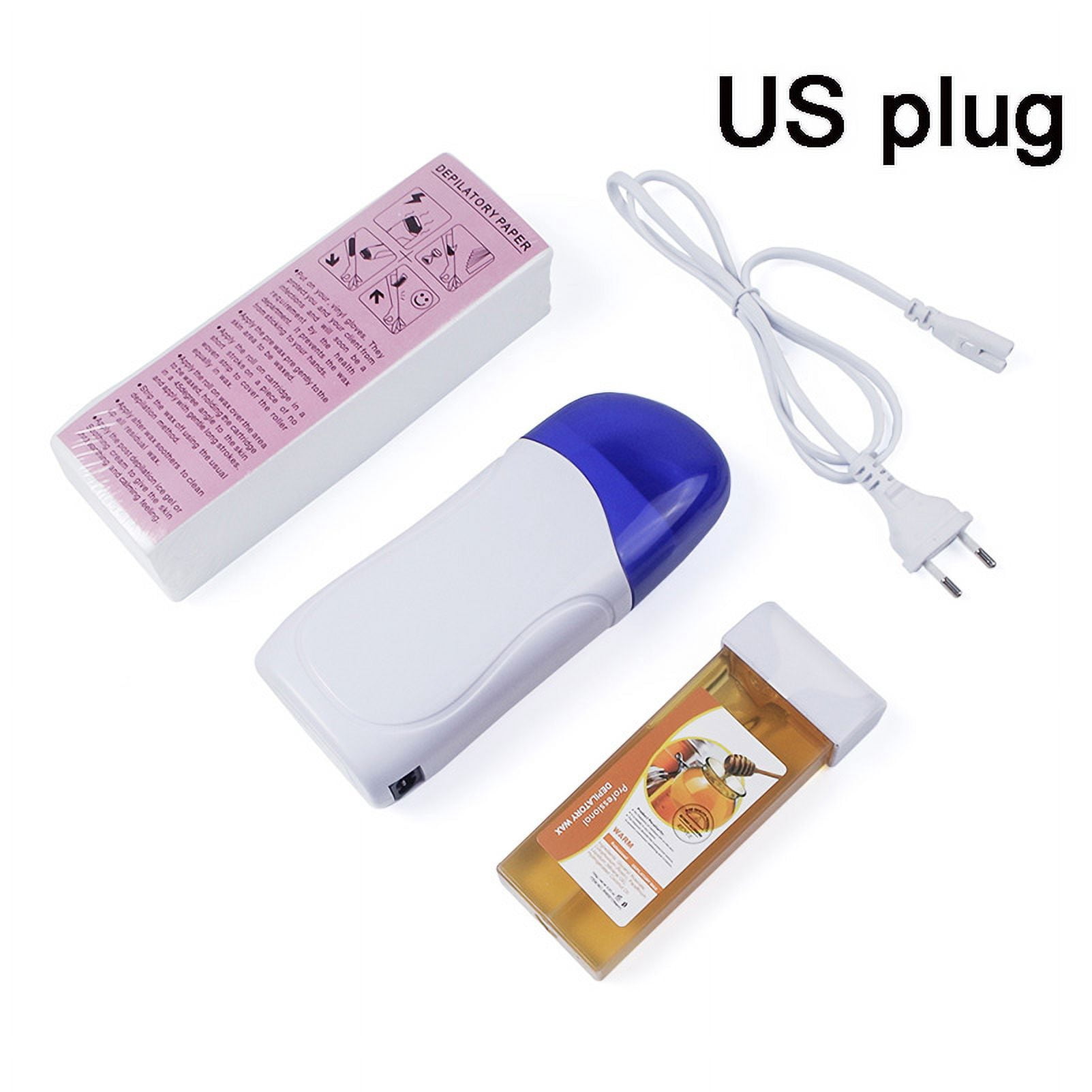 3 In 1 Roller Waxing Kit Depilatory Wax Warmer Strips For Hair Removal ...
