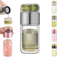 3-In-1 Smart Tea Infuser, Double-Wall Glass Infuser Tea Infuser, Leak ...