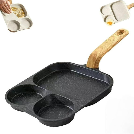 3-In-1 Split Non-Stick Pan, Multifunctional Divided Skillet with Handle ...