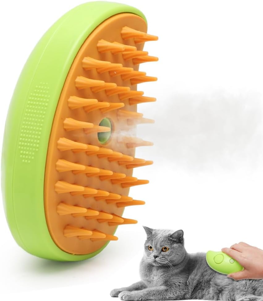 3 In 1 Steamy Cat Brush - Upgraded Multifunctional Cat Steamer Brush ...