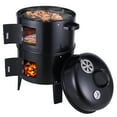 3 In 1 Tower Vertical Barrel Charcoal BBQ Grill Smoker, Portable Fire ...