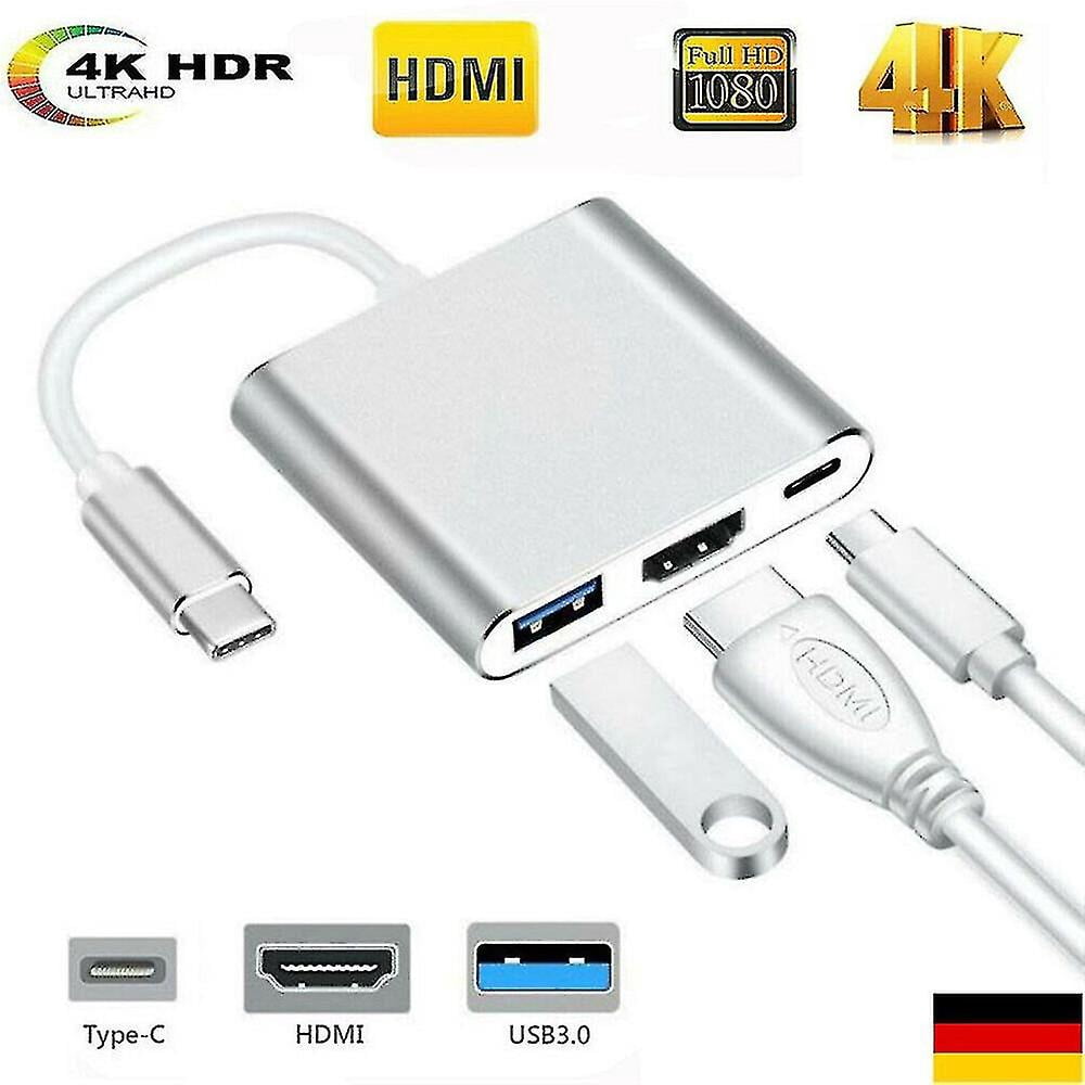 3 In 1 Type C To 4k Hdmi / Usb Type-c / Usb 3.0 Multiport Adapter ...