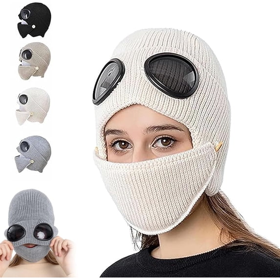 3-In-1 Unisex Winter Ski Hat, Outdoor Knit Beanie Hat With Detachable ...