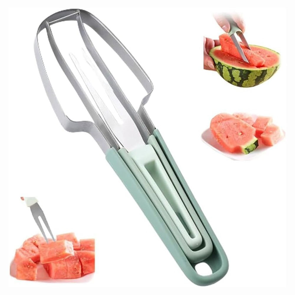 3-In-1 Watermelon Fork Slicer Cutter Stainless Steel Watermelon ...