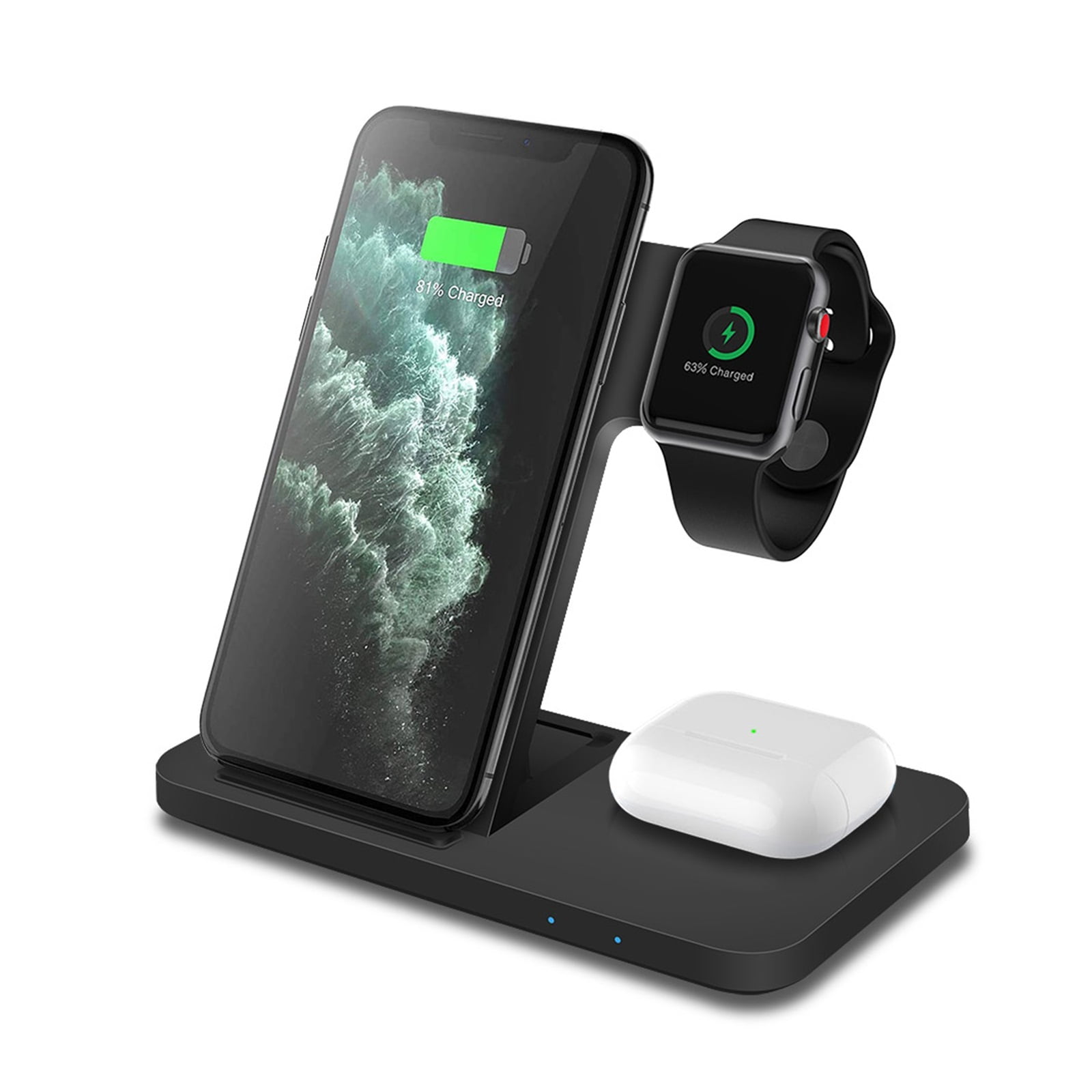 3 In 1 Wireless Charger Qi 15W Fast Charging Stand Charger Station For ...