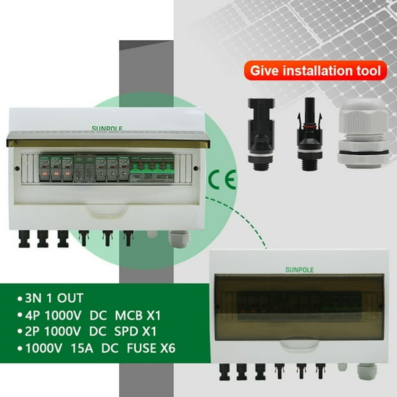 3 In 1 Out 1000V Outdoor Waterproof Ip65 Solar Pv Protection Dc Box ...