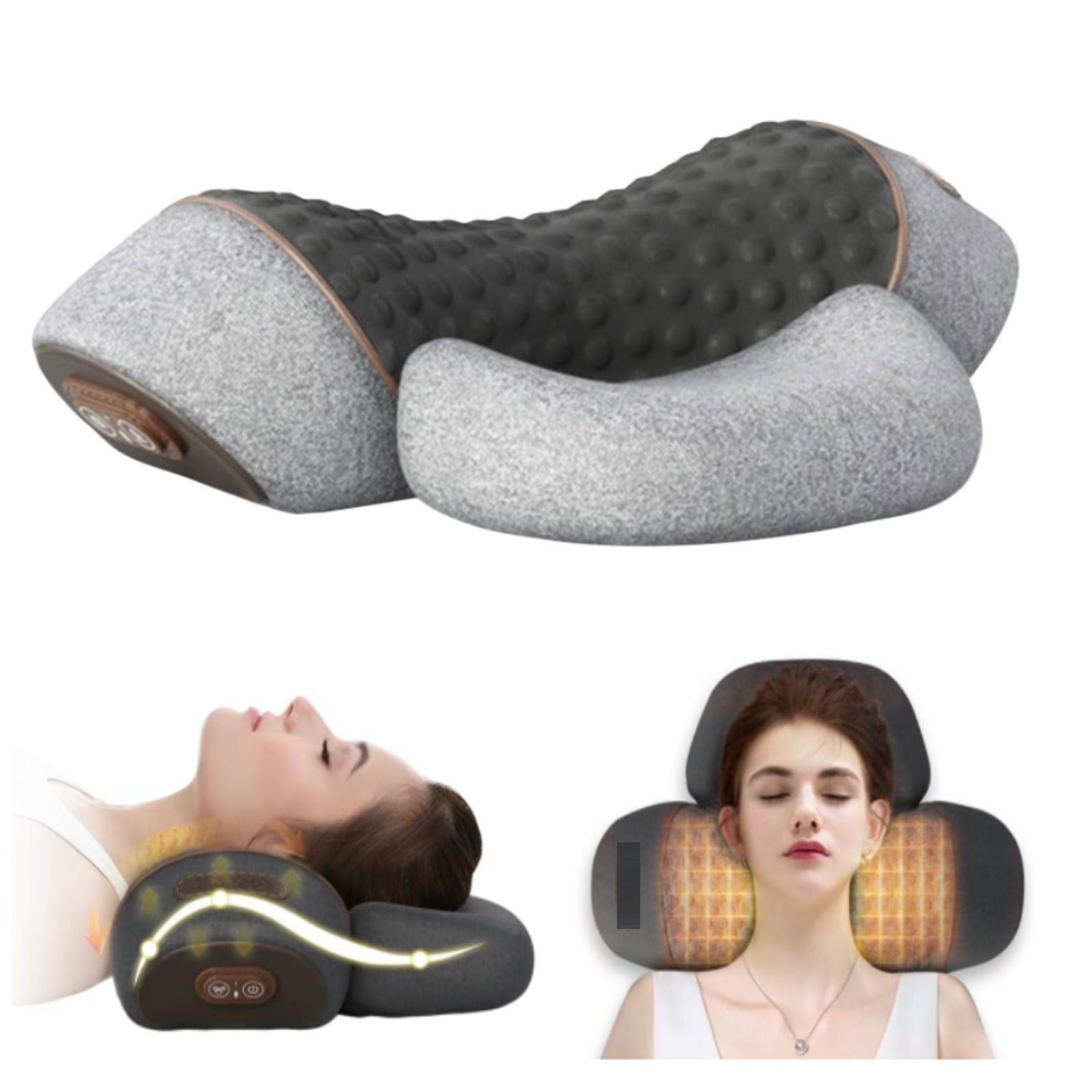 3-In Neck Pillow with Heat Therapy, Therapillow Massage Neck Hump ...