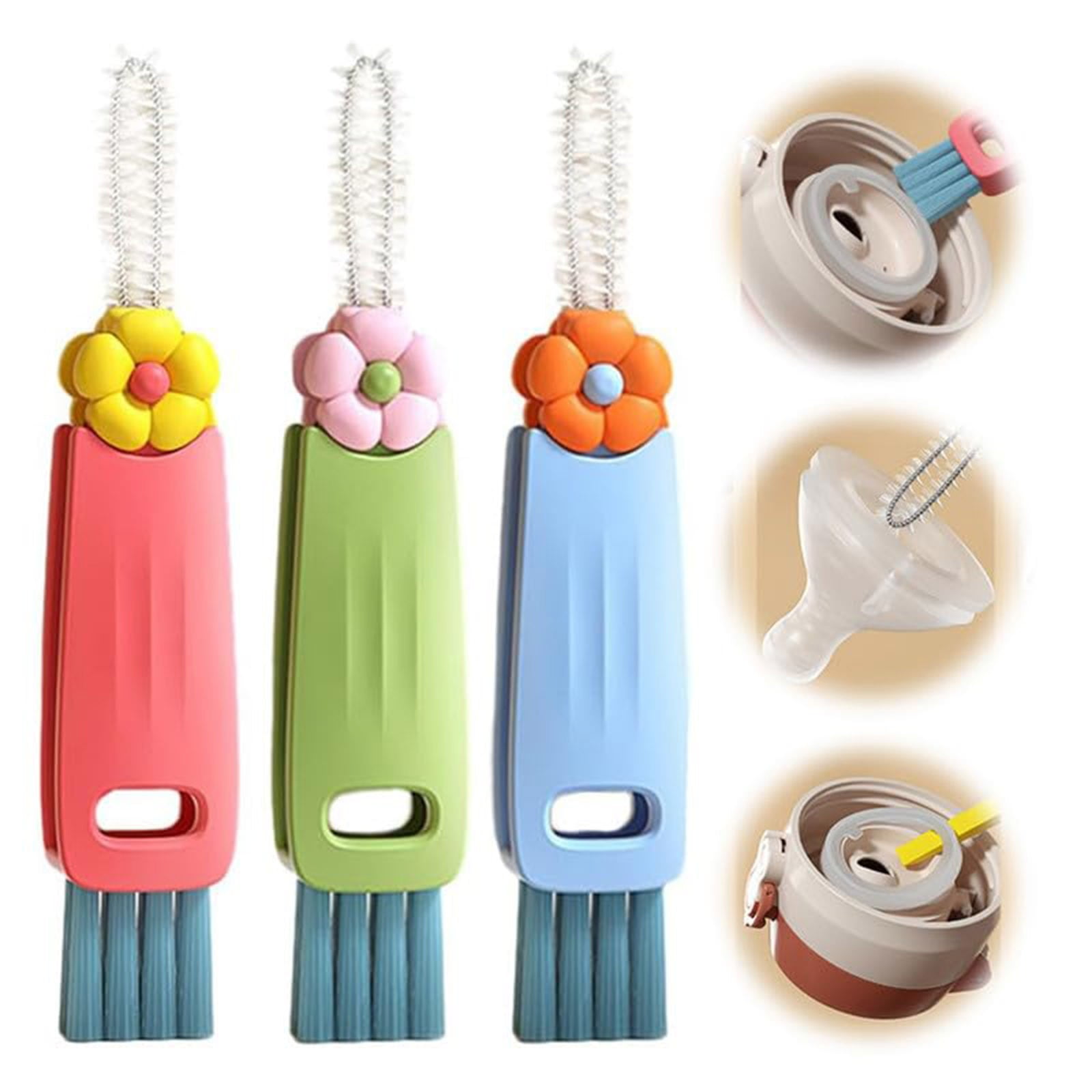 3 In One Cup Lid Cleaning Brush Portable Cleaning Brush Set For Baby ...