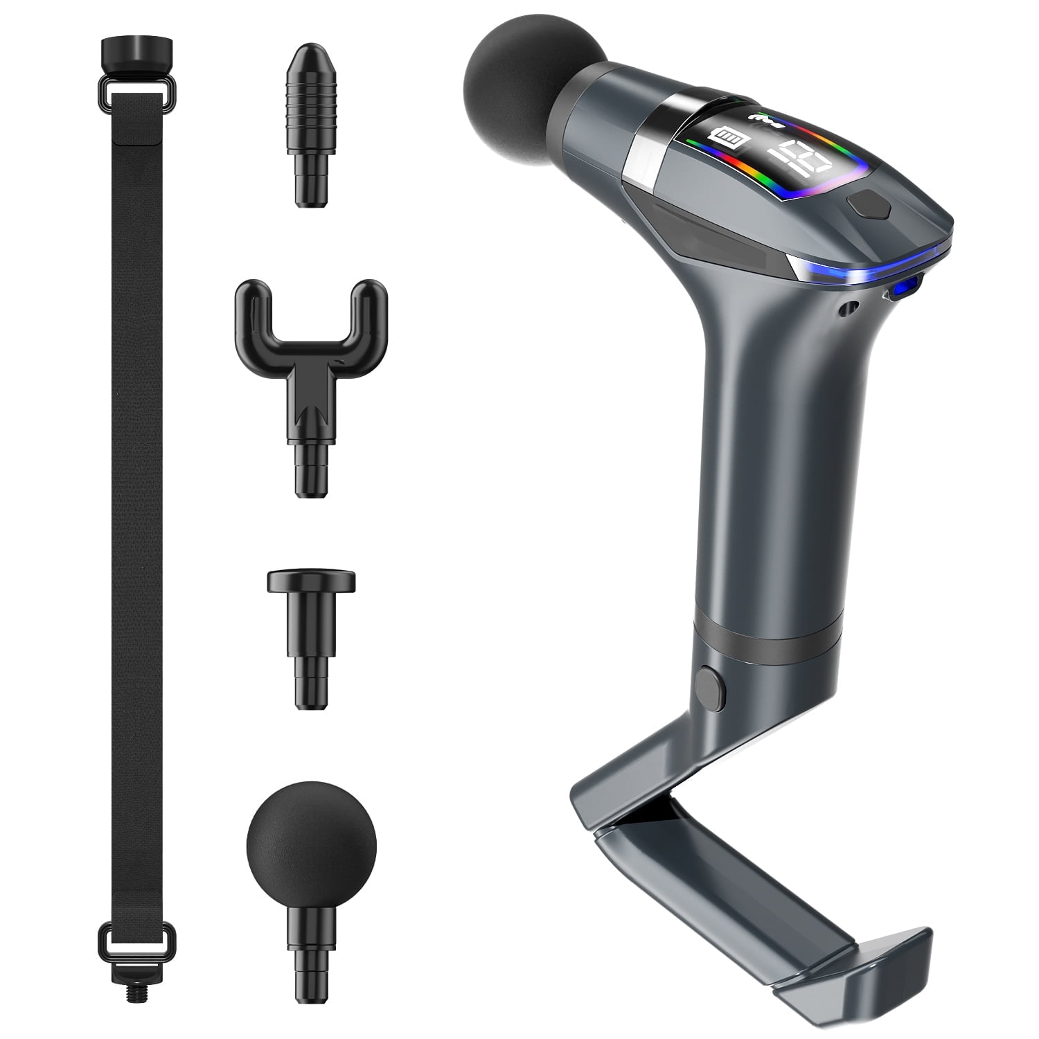 3-In-One Massage Gun with Extension Handle Holder, Deep Tissue Massager ...