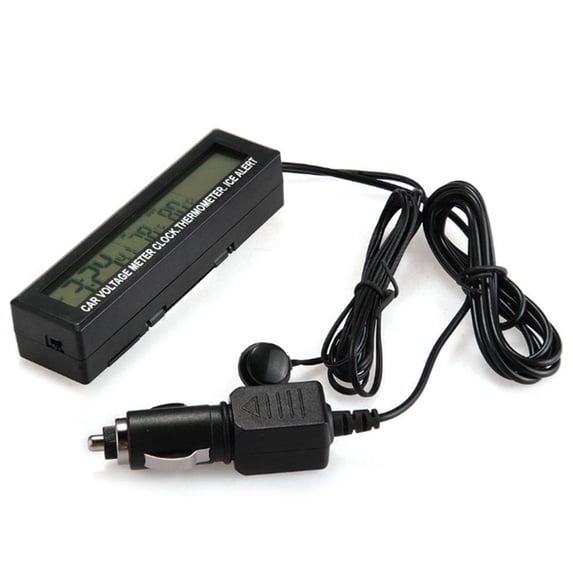 3 In1 Digital Car Thermometer Voltmeter Auto Indoor Outdoor Temperature ...