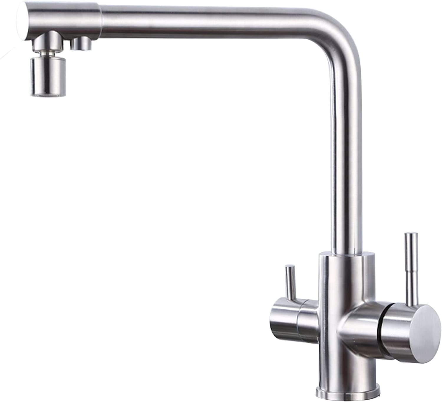 3 In1 Kitchen Faucet with Drinking Water Faucet, 360° Swivel Kitchen ...
