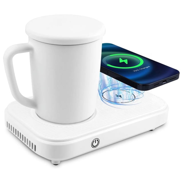 3 In1 Smart Self Heated Refrigeration Coffee Mug Wireless Charger Base ...