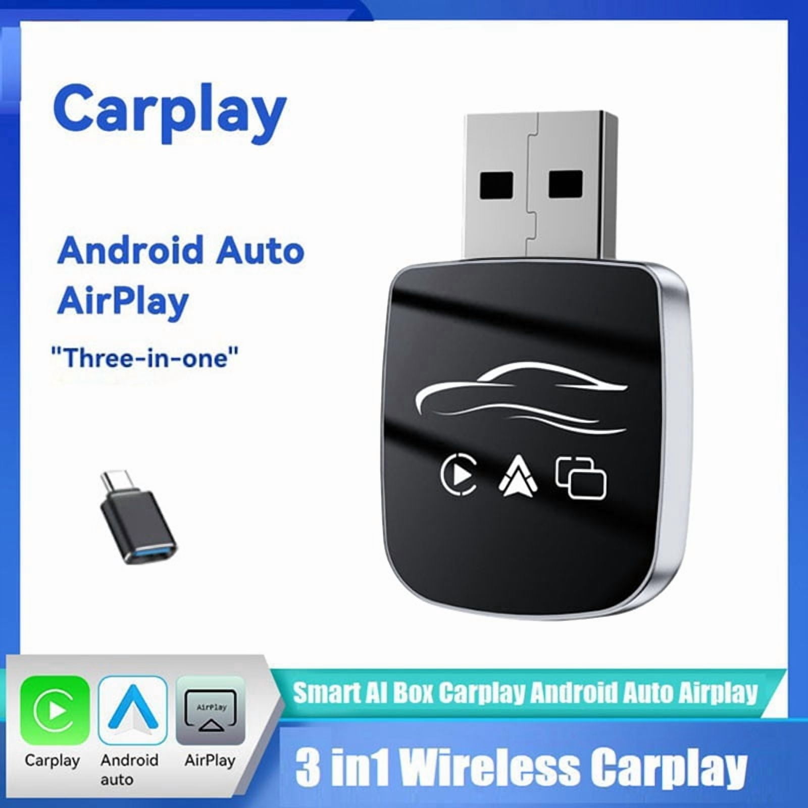 3 In1 Wireless Carplay Adapter Android Auto Smart Carplay AI Box USB ...