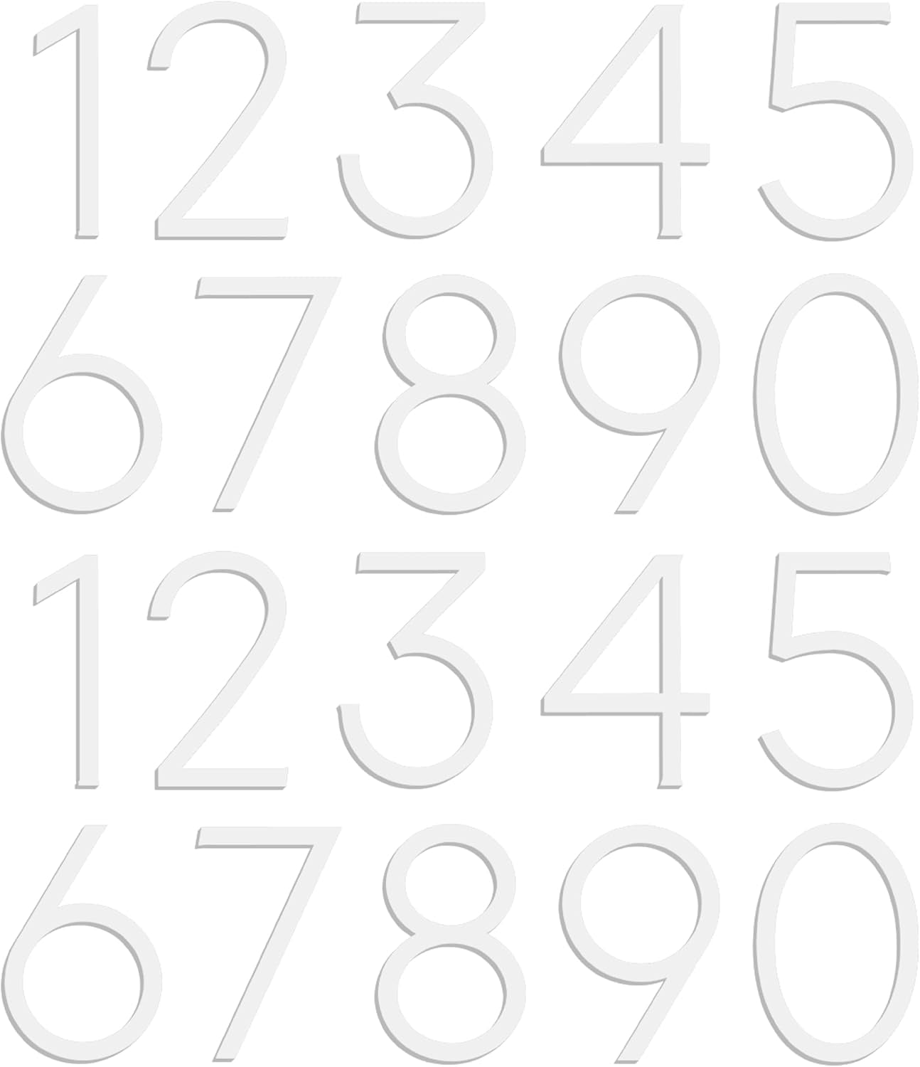3 Inch 2 Set White 0-9 Individual 3D Acrylic Mailbox Number ...