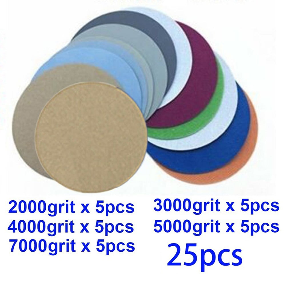 3 Inch 25Pcs Sanding Discs 3000 4000 5000 7000 Grit Sandpaper For Wood ...