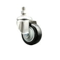 3 Inch 316SS Black Polyurethane Wheel Swivel 10mm Threaded Stem Caster ...