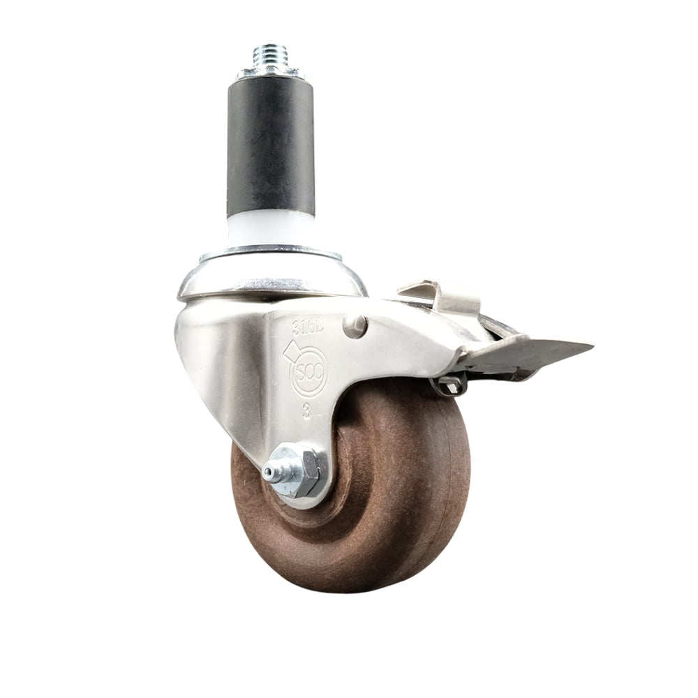 3 Inch 316SS High Temp Glass Filled Nylon 1-3/8 Inch Stem Caster Lock ...