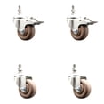 3 Inch 316SS High Temp Glass Filled Nylon 12mm Stem Caster Set 2 Lock ...