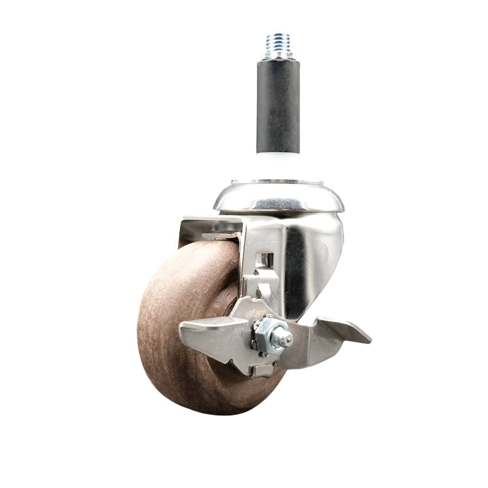 3 Inch 316SS High Temp Glass Filled Nylon 7/8 Inch Stem Caster with ...