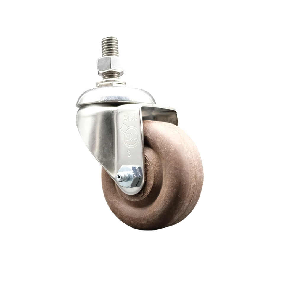 3 Inch 316SS High Temp Glass Filled Nylon Swivel 10mm Threaded Stem ...