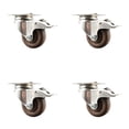 3 Inch 316SS High Temp Glass Filled Nylon Top Plate Caster Set Total ...