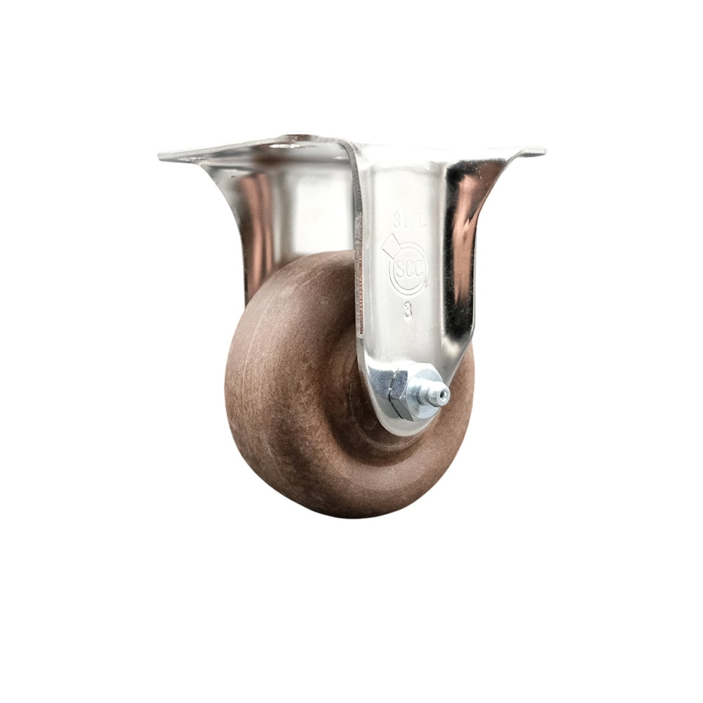 3 Inch 316SS High Temp Glass Filled Nylon Wheel Rigid Top Plate Caster ...